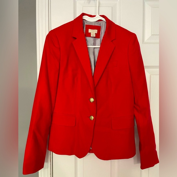 J. Crew | Jackets & Coats | Like New Beautiful Bright Red Blazer | Poshmark